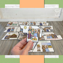 Jesus' Birth Huge Floor Puzzle and Mini Puzzle for Christmas with Nati ...