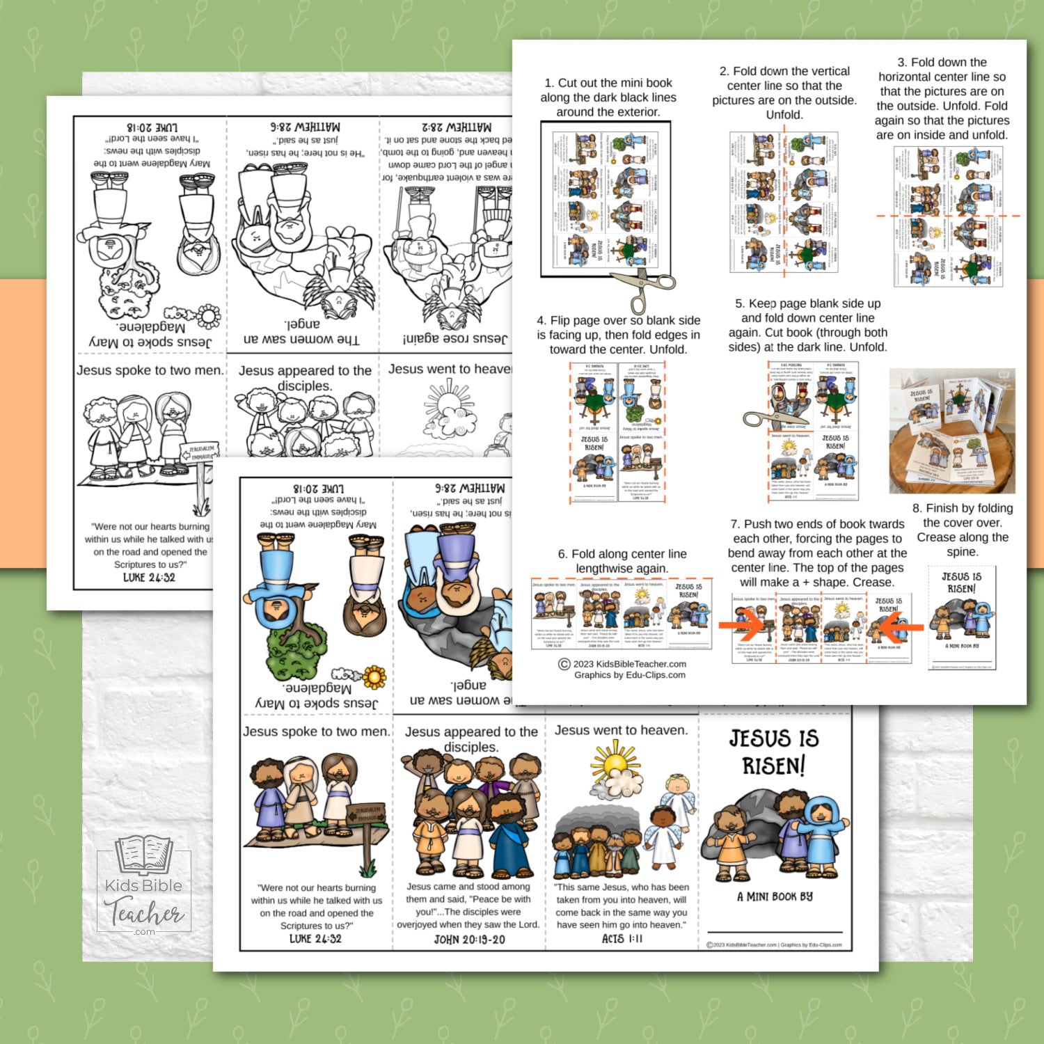 "Jesus Is Risen" Mini Book Easter Bible Craft for Kids – Kids Bible Teacher