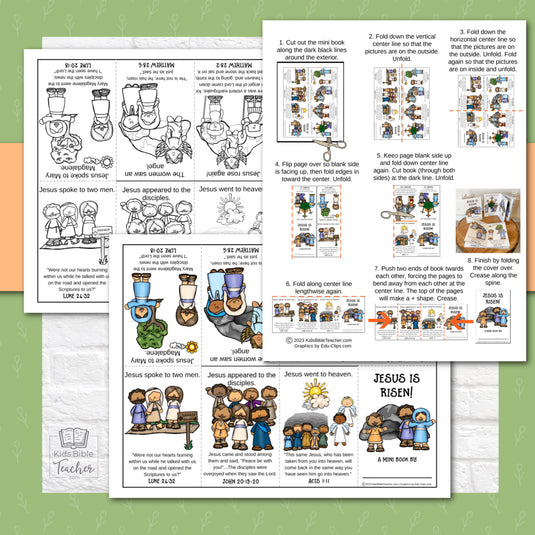 "Jesus Is Risen" Mini Book Easter Bible Craft for Kids – Kids Bible Teacher