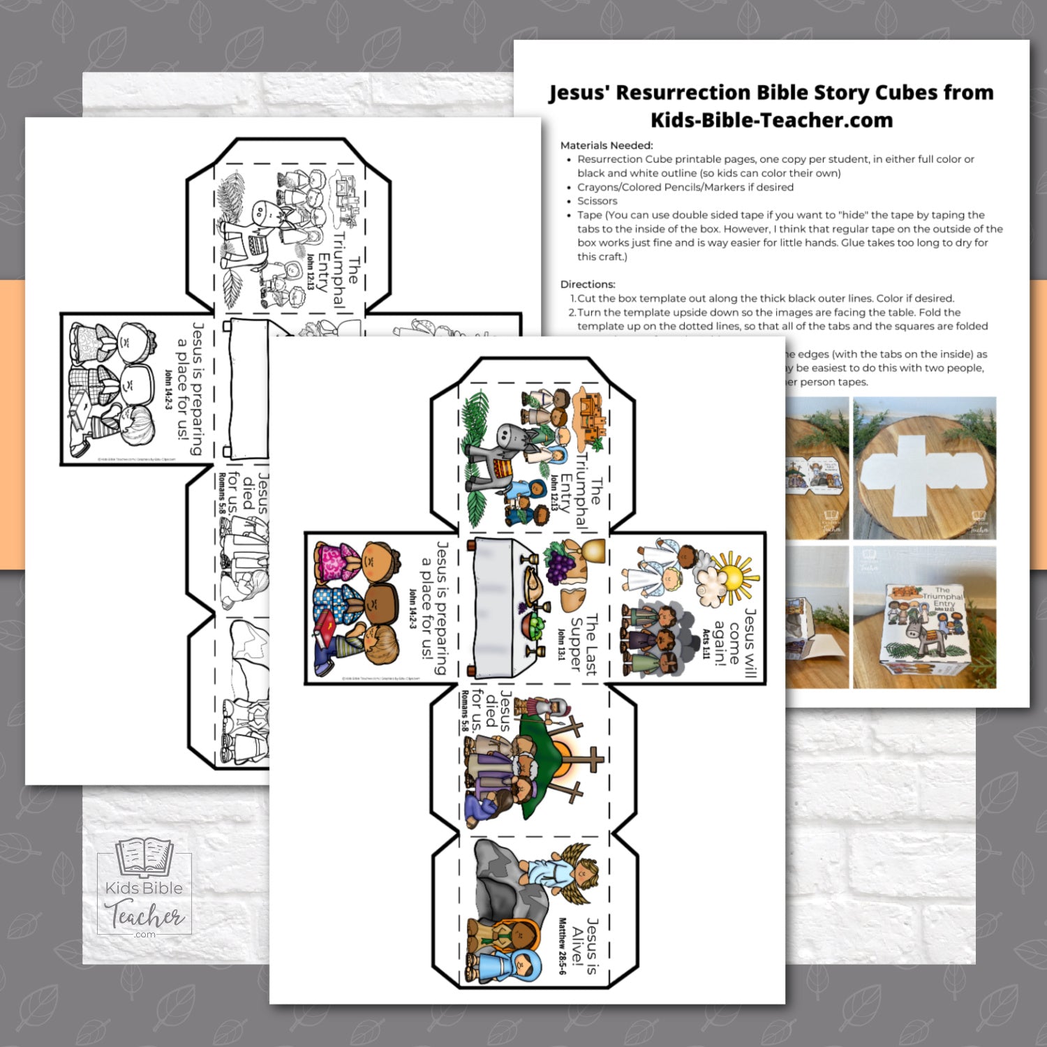 Jesus' Resurrection Bible Story Cube Bible Craft for Easter – Kids ...