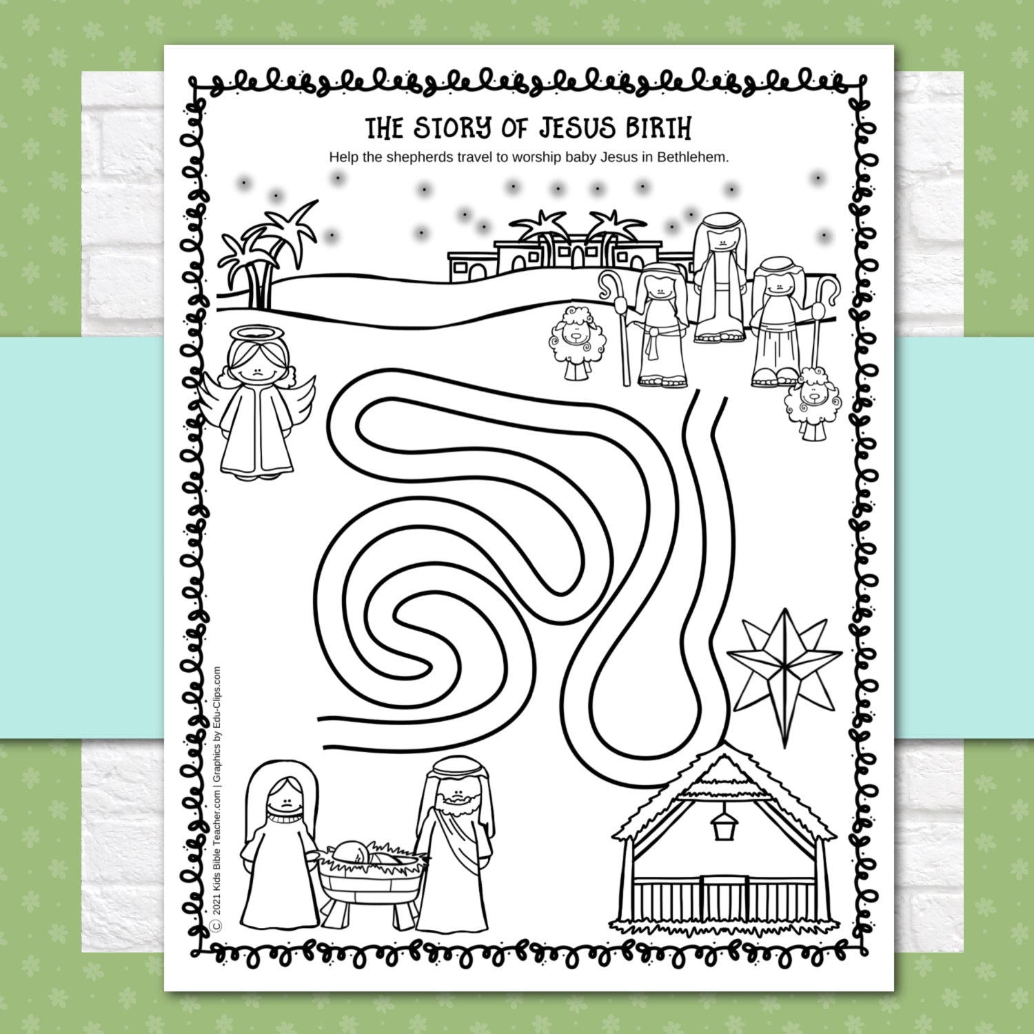 Jesus' Birth Christmas Activity Pages - 3 Nativity Worksheets for Kids ...