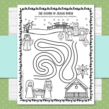 Jesus' Birth Christmas Activity Pages - 3 Nativity Worksheets for Kids ...