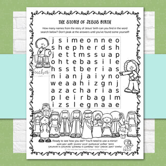 Jesus' Birth Christmas Activity Pages - 3 Nativity Worksheets for Kids ...