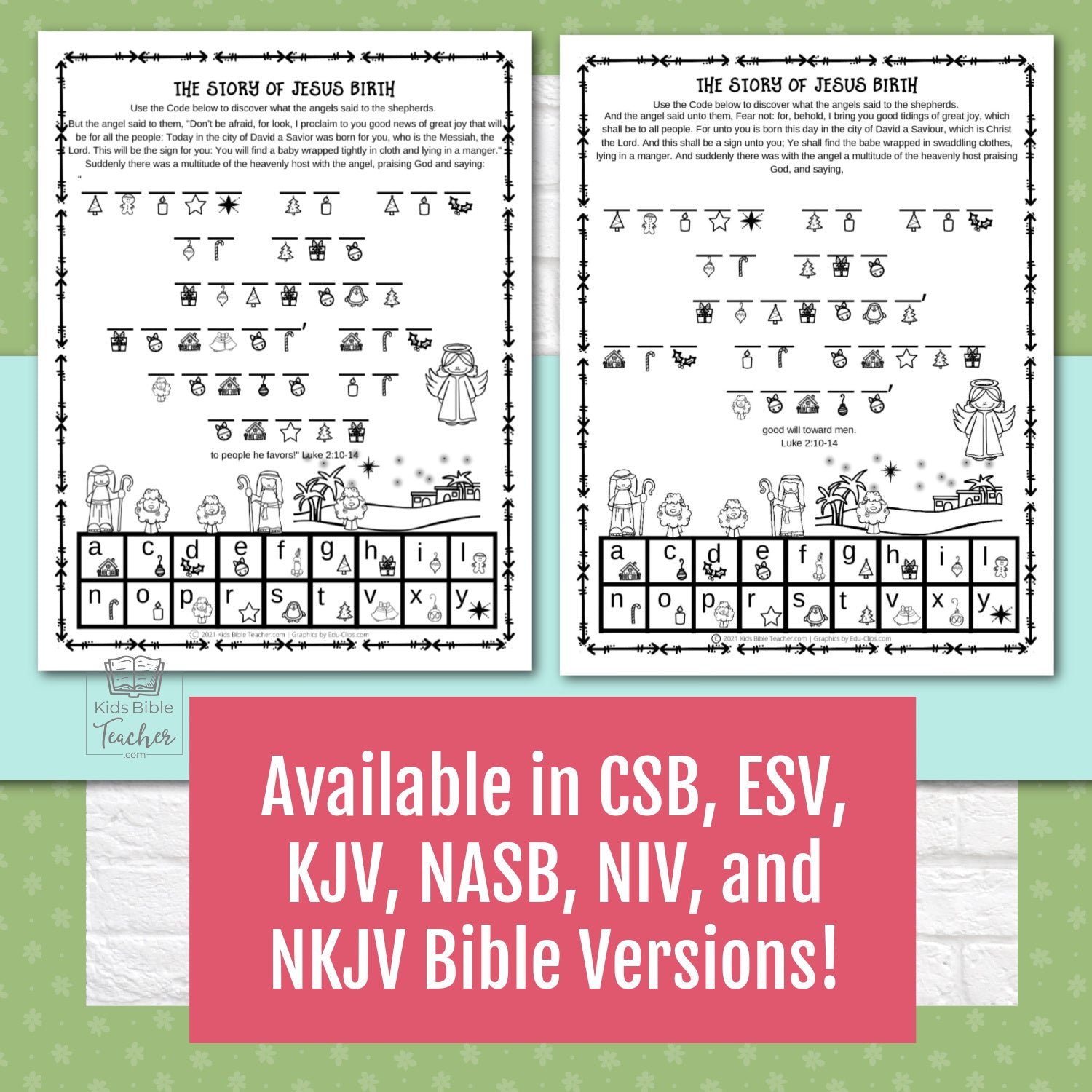 Jesus' Birth Christmas Activity Pages - 3 Nativity Worksheets for Kids ...