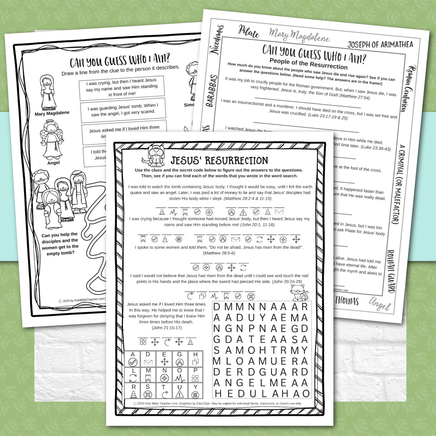 Jesus' Resurrection Activity Pages Easter Story Worksheets for Kids ...