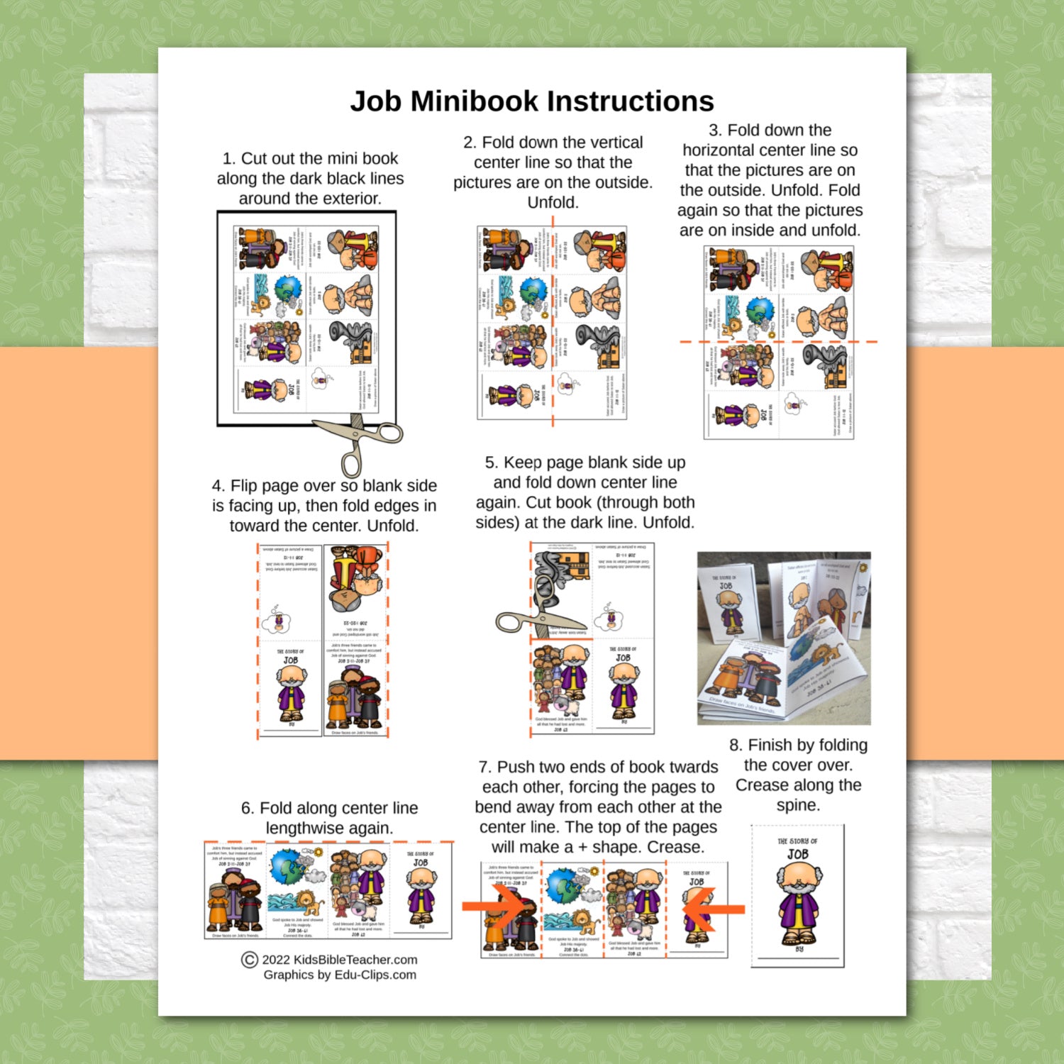 Job Bible Story Craft for Kids Mini Book – Kids Bible Teacher