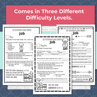 Story of Job Bible Reading Pages - 1 Week Bible Reading Plan for 1st ...