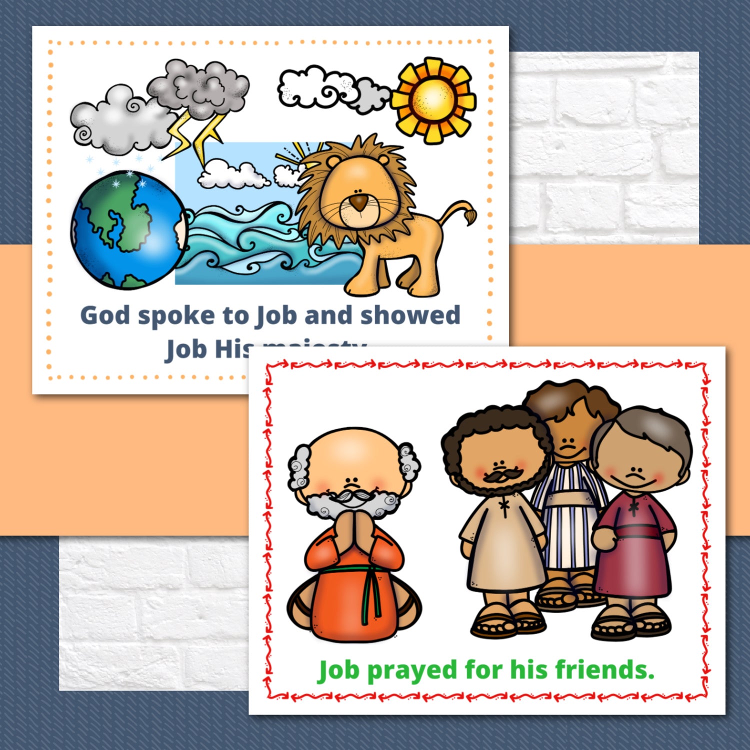Job Bible Story Teaching Posters and Mini Cards – Kids Bible Teacher