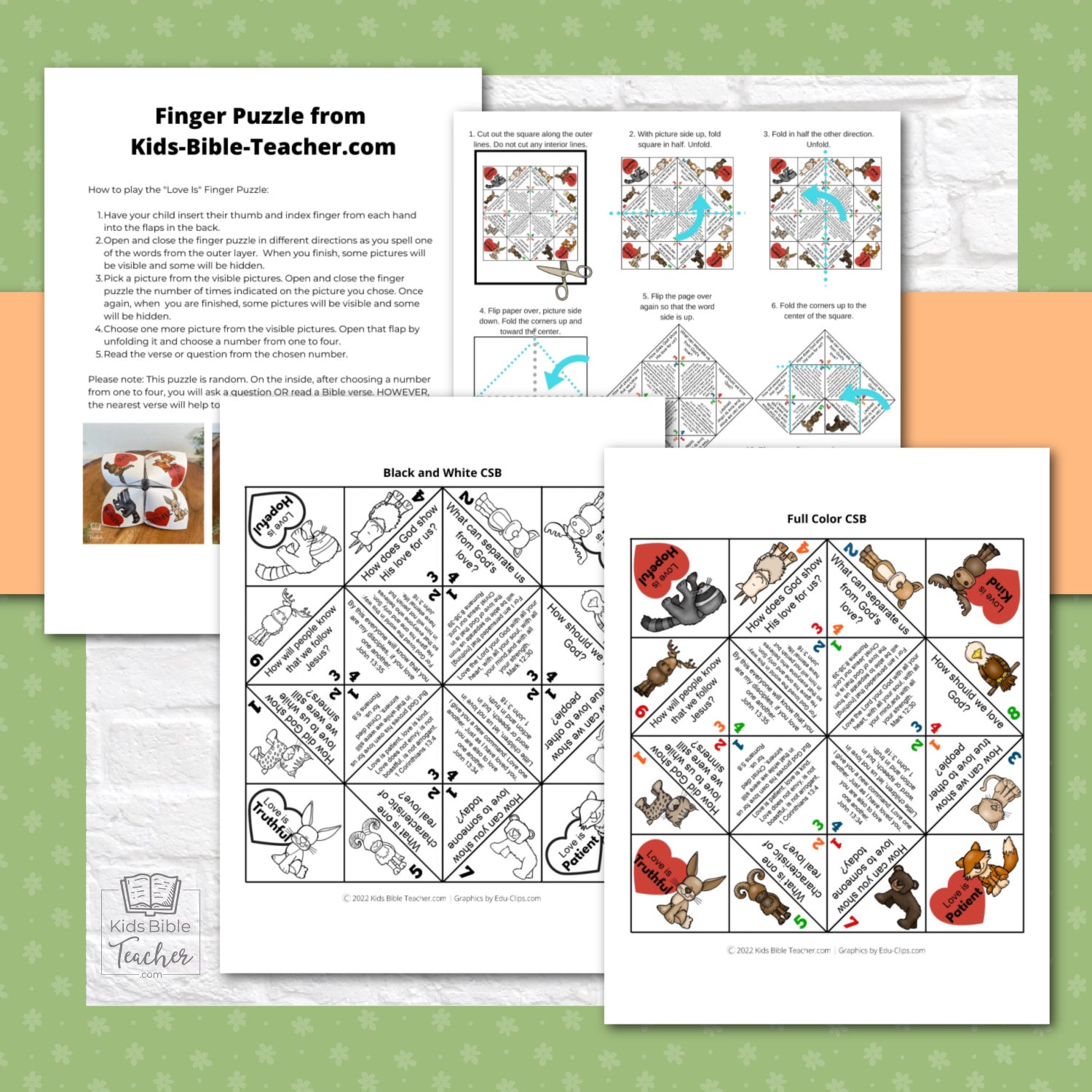 Love Finger Puzzle | Valentine's Day Bible Craft Fortune Teller | Coot ...