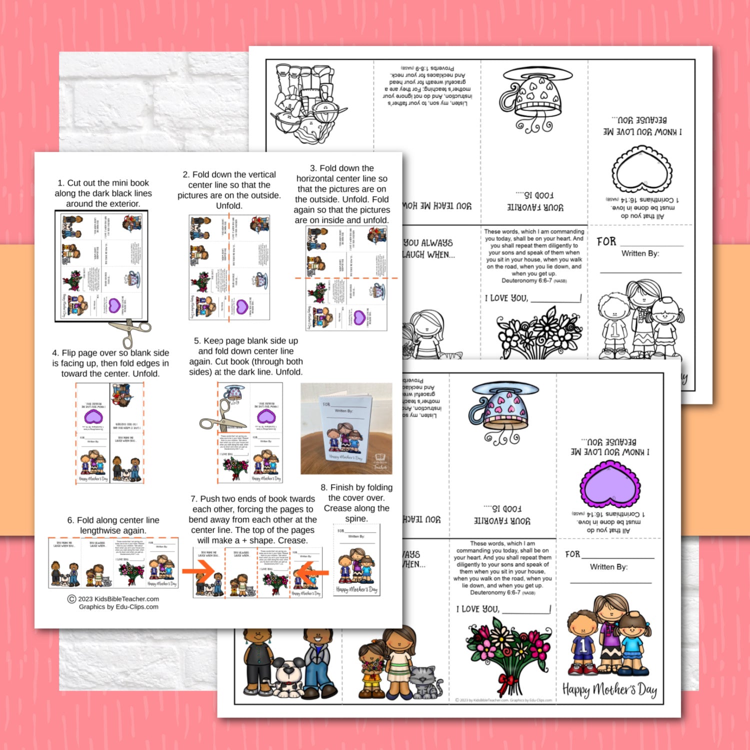 Generic Mother's Day Mini Book Craft with Bible Verses – Kids Bible Teacher