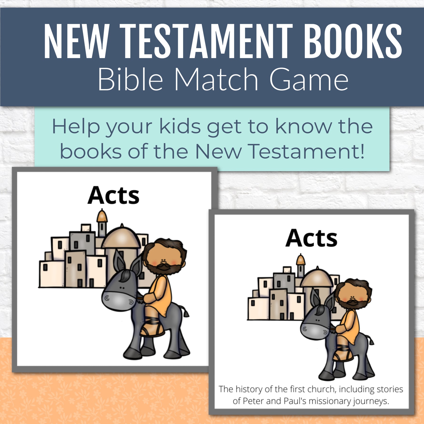 Bible Match Game - Bible Memory Game for New Testament Books of the Bi ...