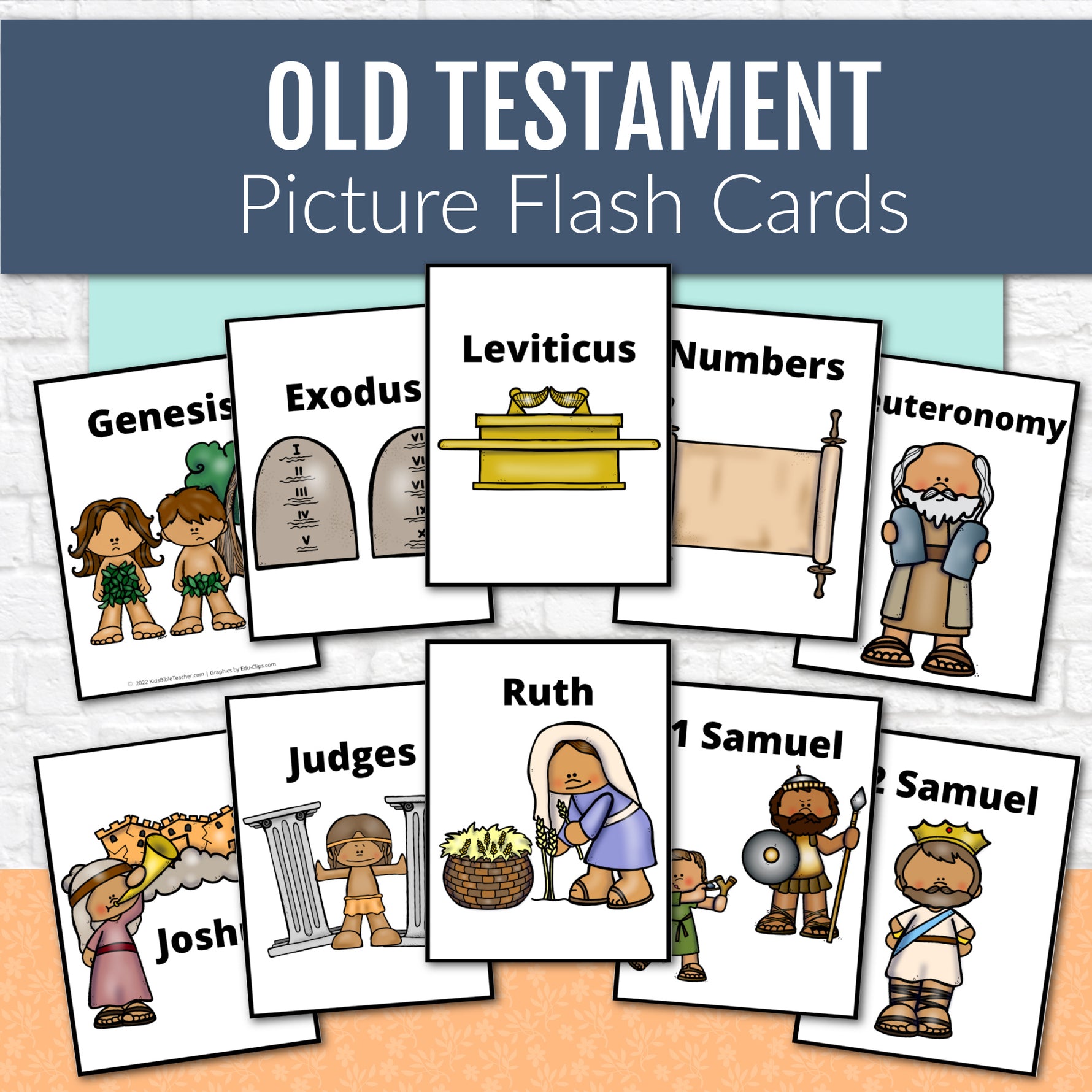 Old Testament Books of the Bible Flash Cards with Pictures – Kids Bible ...
