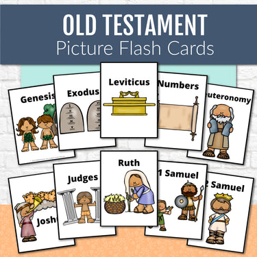 Old Testament Books of the Bible Flash Cards with Pictures – Kids Bible ...