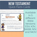 New Testament Books of the Bible Quick Facts Cards, Instant DIGITAL DO ...