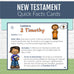 New Testament Books of the Bible Quick Facts Cards, Instant DIGITAL DO ...