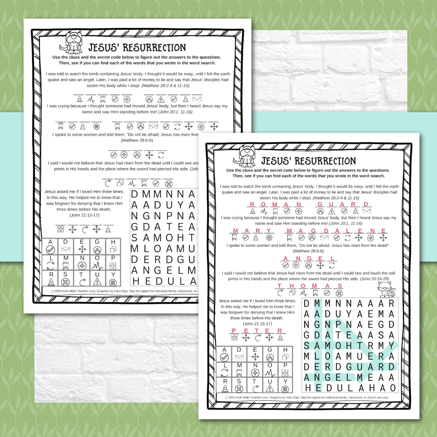 Jesus' Resurrection Activity Pages Easter Story Worksheets for Kids ...