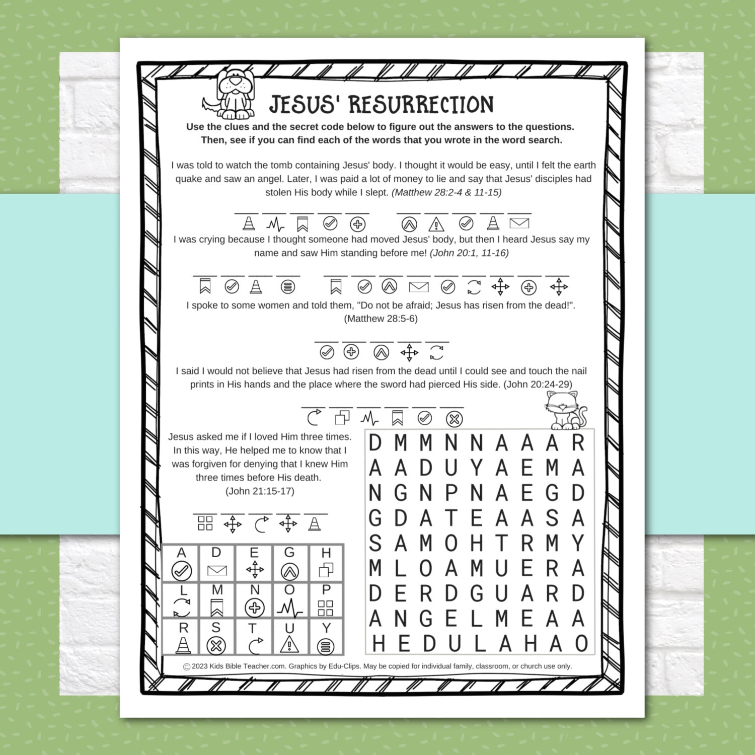 Jesus' Resurrection Activity Pages Easter Story Worksheets for Kids ...