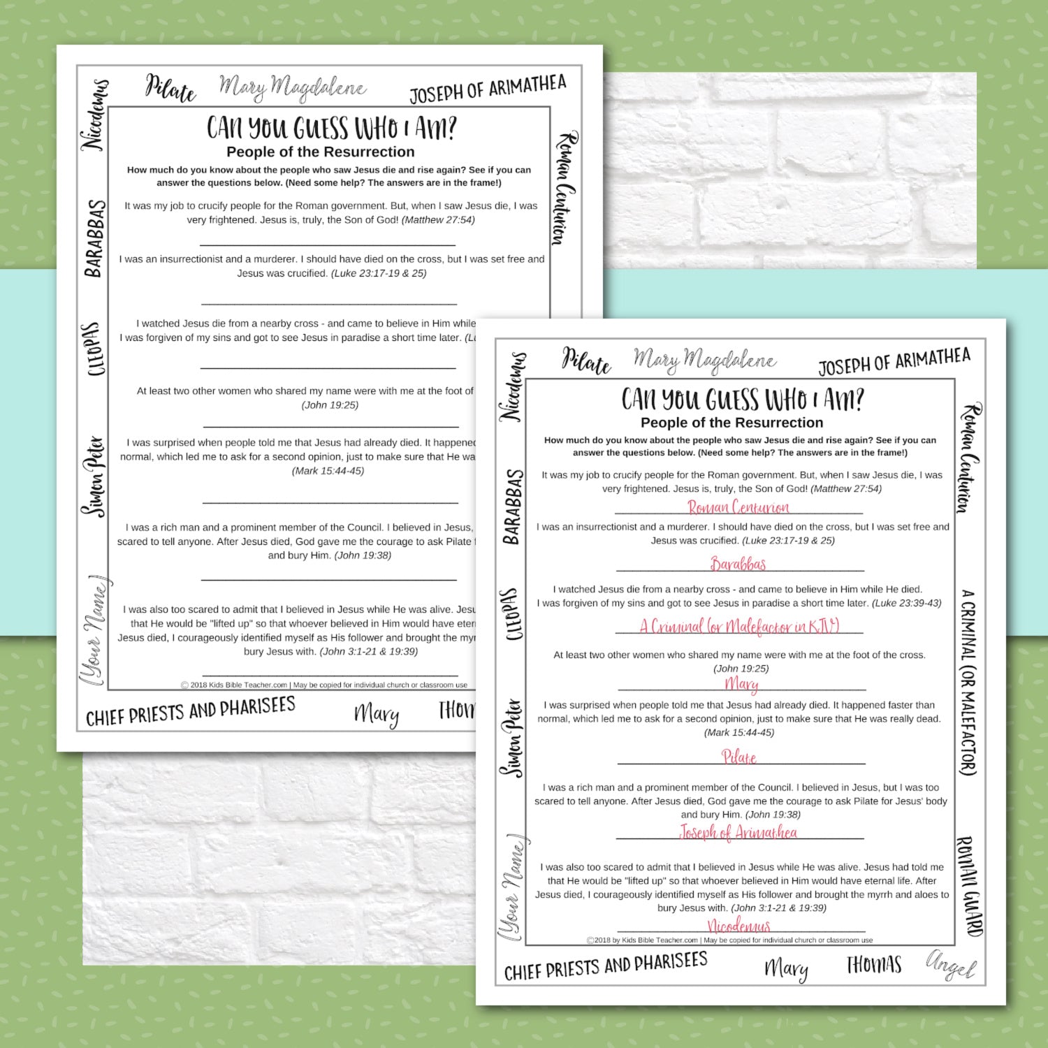 Jesus' Resurrection Activity Pages Easter Story Worksheets for Kids ...