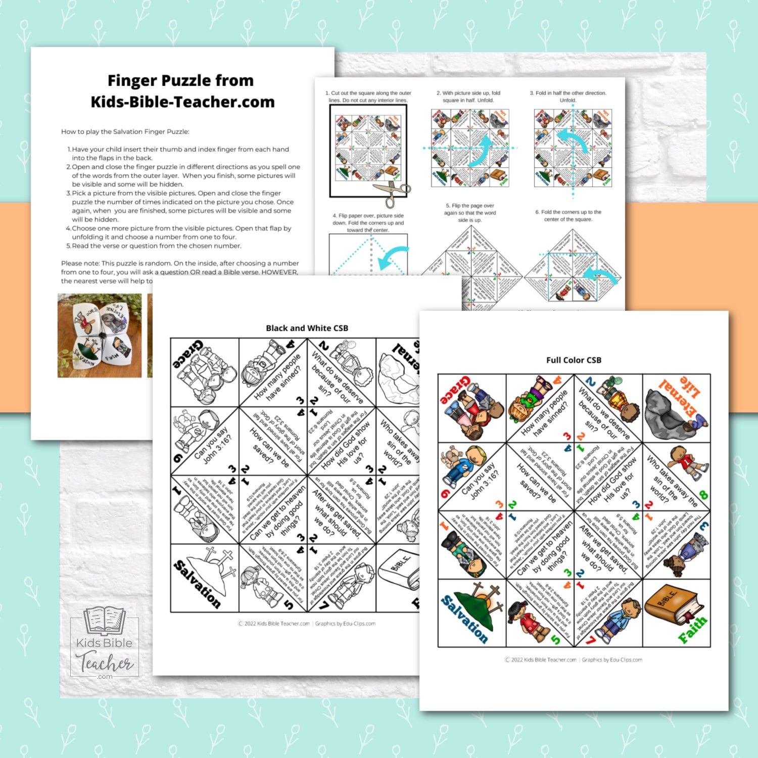 Salvation Finger Puzzle Origami Bible Craft – Kids Bible Teacher