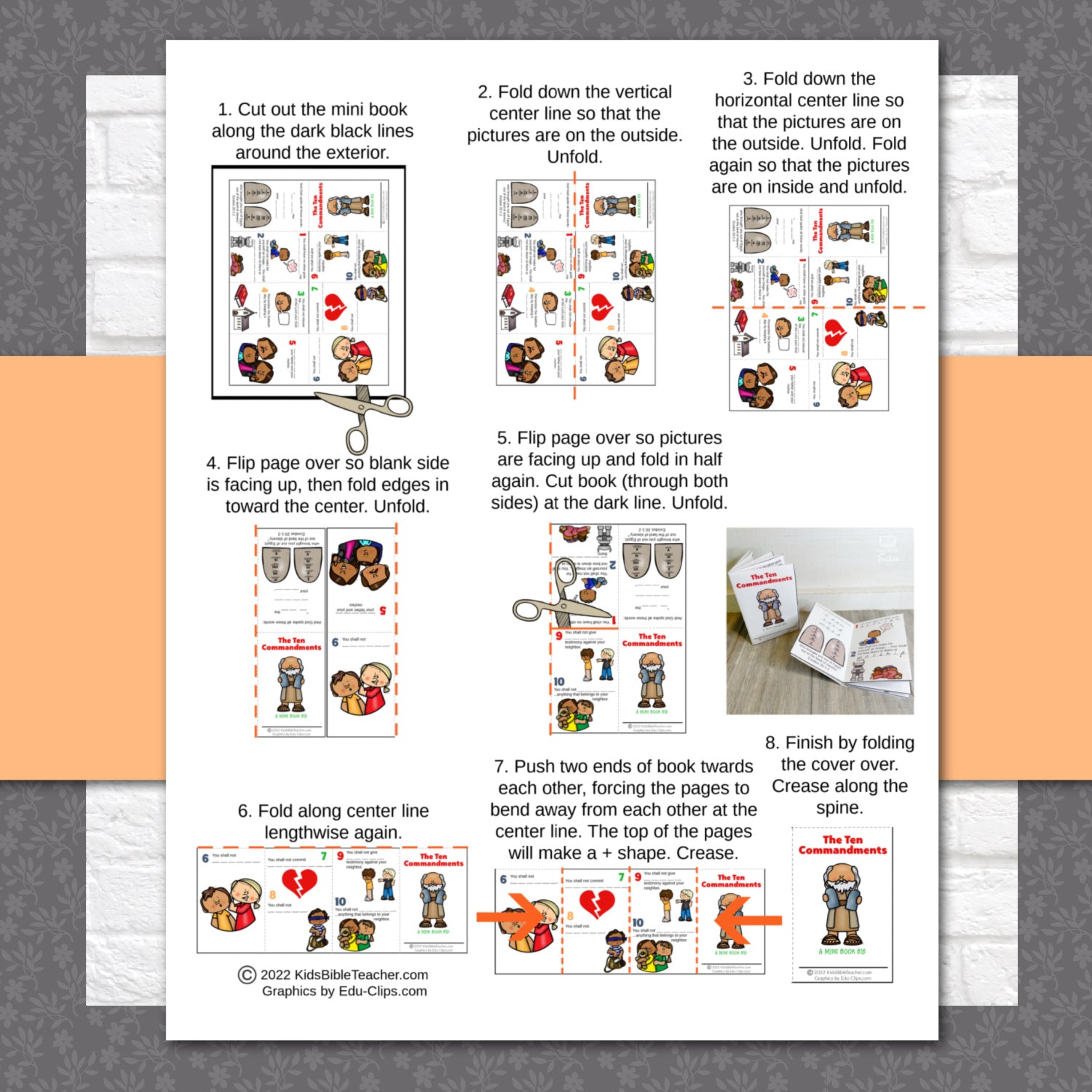 Ten Commandments Mini Book Craft Activity – Kids Bible Teacher