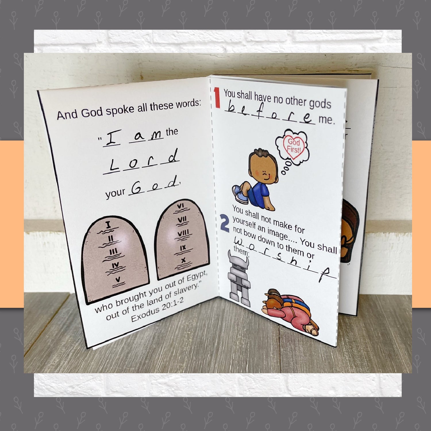 Ten Commandments Mini Book Craft Activity – Kids Bible Teacher