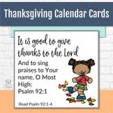 Thanksgiving Calendar Cards with Bible Verses - November Calendar Card ...