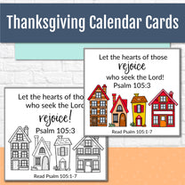 Thanksgiving Calendar Cards with Bible Verses - November Calendar Card ...