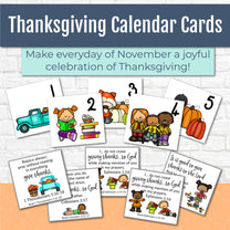 Thanksgiving Calendar Cards with Bible Verses - November Calendar Card ...