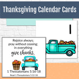 Thanksgiving Calendar Cards with Bible Verses - November Calendar Card ...