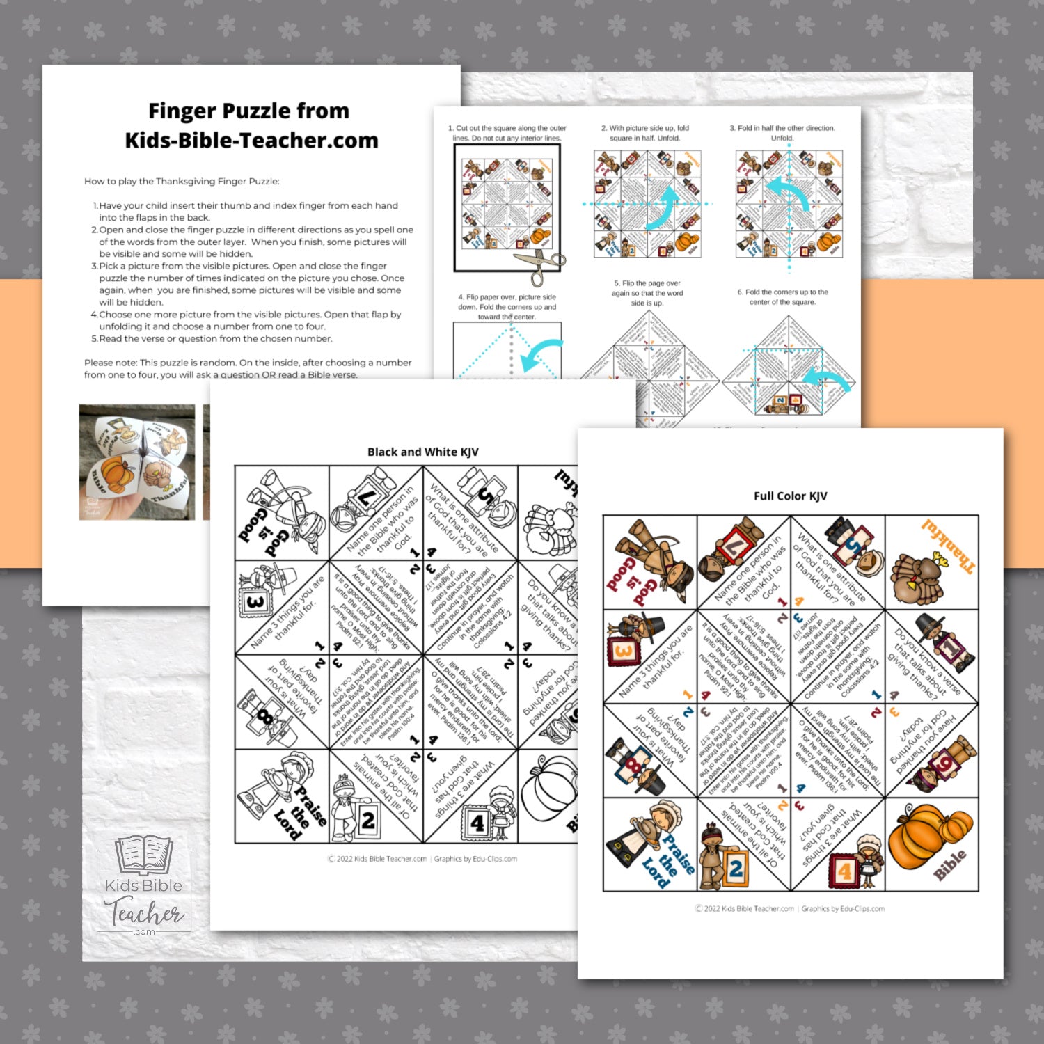 Thanksgiving Finger Puzzle Craft – Kids Bible Teacher