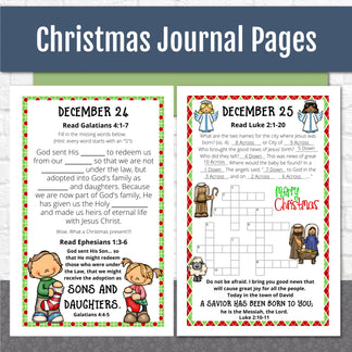 December Journal Pages with Bible Verses - Christmas Journal Pages for ...