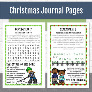 December Journal Pages with Bible Verses - Christmas Journal Pages for ...