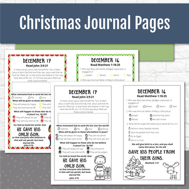 December Journal Pages with Bible Verses - Christmas Journal Pages for ...