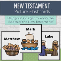 New Testament Books of the Bible Flash Cards with Pictures for Kids ...