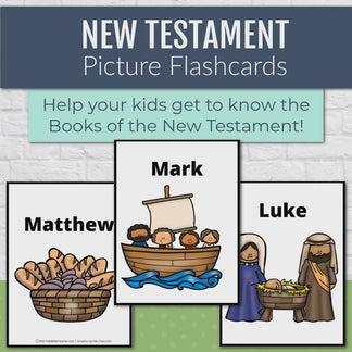 New Testament Books of the Bible Flash Cards with Pictures for Kids ...