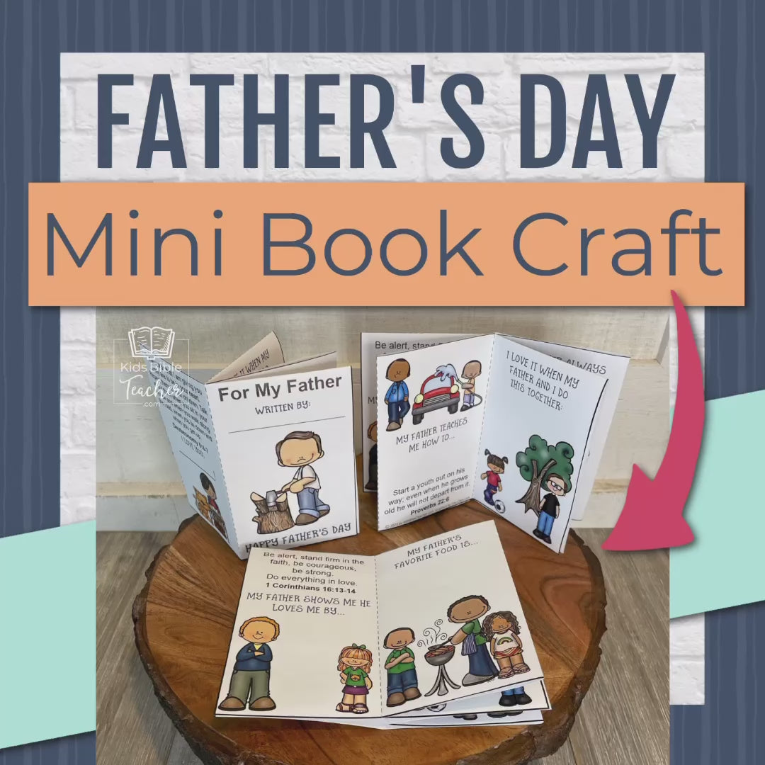 Father's Day Mini Book Craft with Bible Verses Gift for Dads – Kids ...
