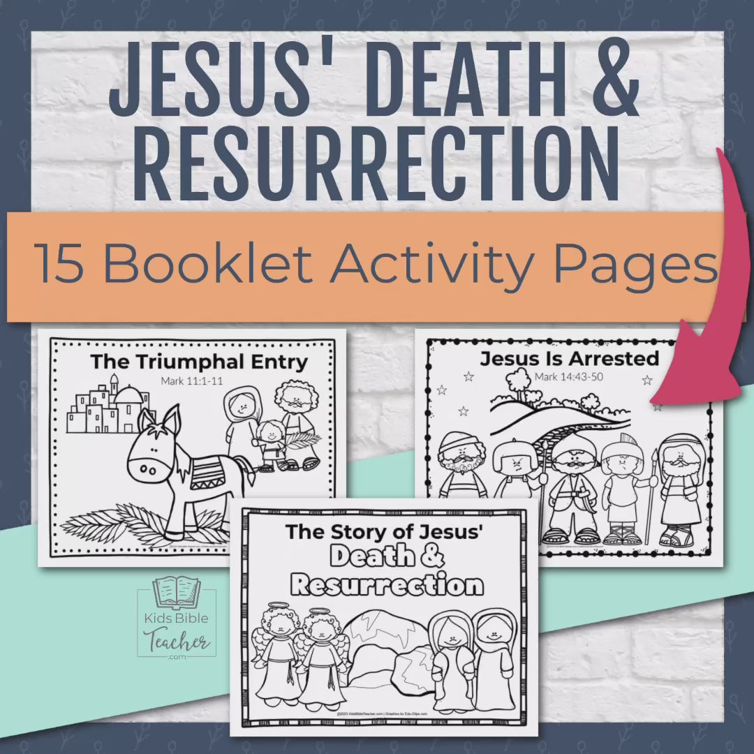 Jesus' Death and Resurrection Activity Easter Booklet Pages and Mini C ...