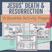 Jesus' Death and Resurrection Activity Easter Booklet Pages and Mini C ...