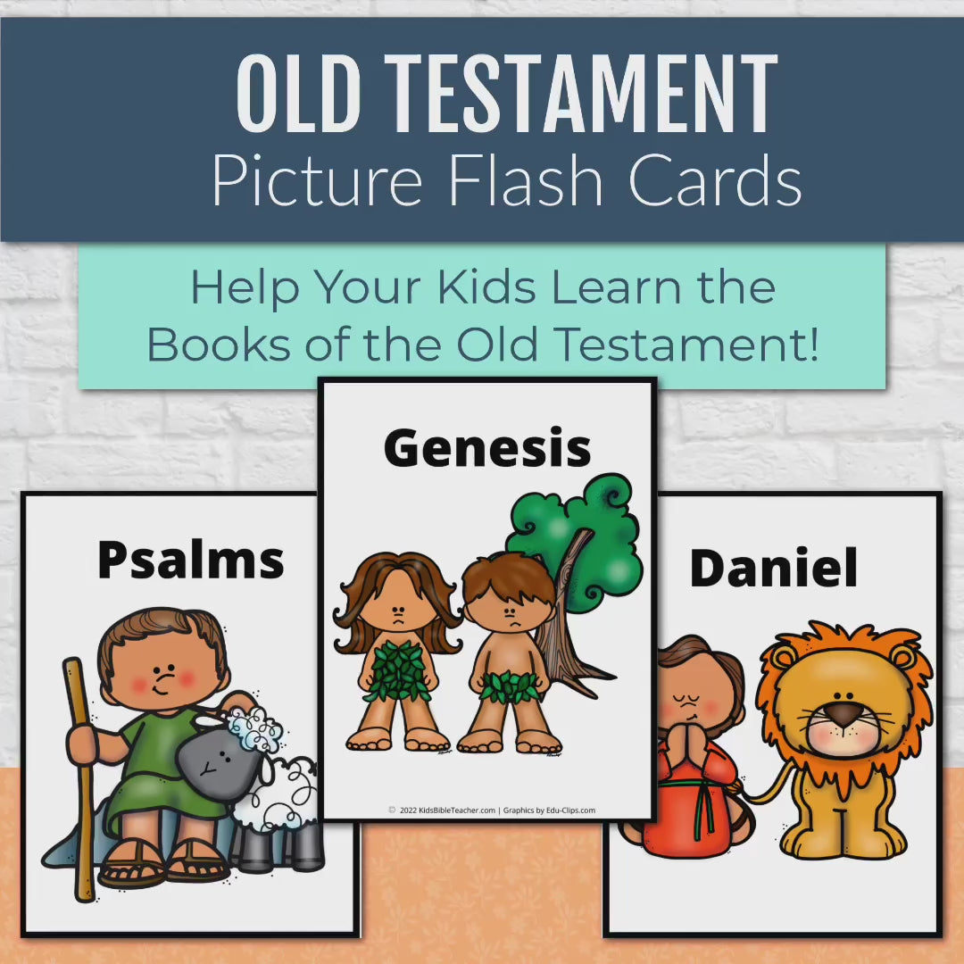 Old Testament Books of the Bible Flash Cards with Pictures – Kids Bible ...
