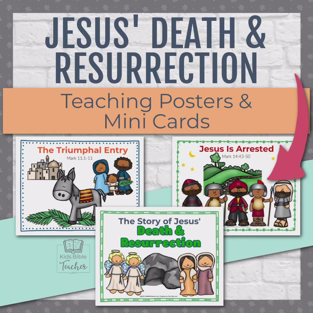 Jesus' Death and Resurrection Teaching Posters and Mini Cards - Easter ...