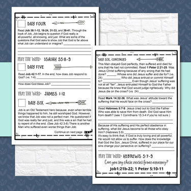 Story of Job Bible Reading Pages - 1 Week Bible Reading Plan for 1st ...